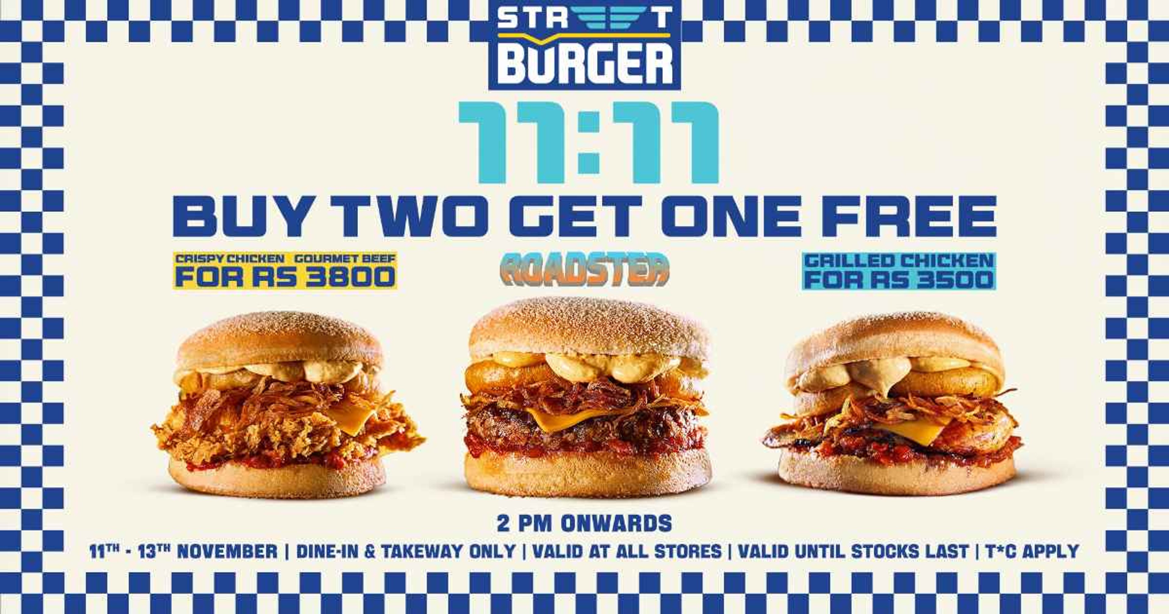 Buy 2 Get 1 Free on Roadster Chicken for 3500