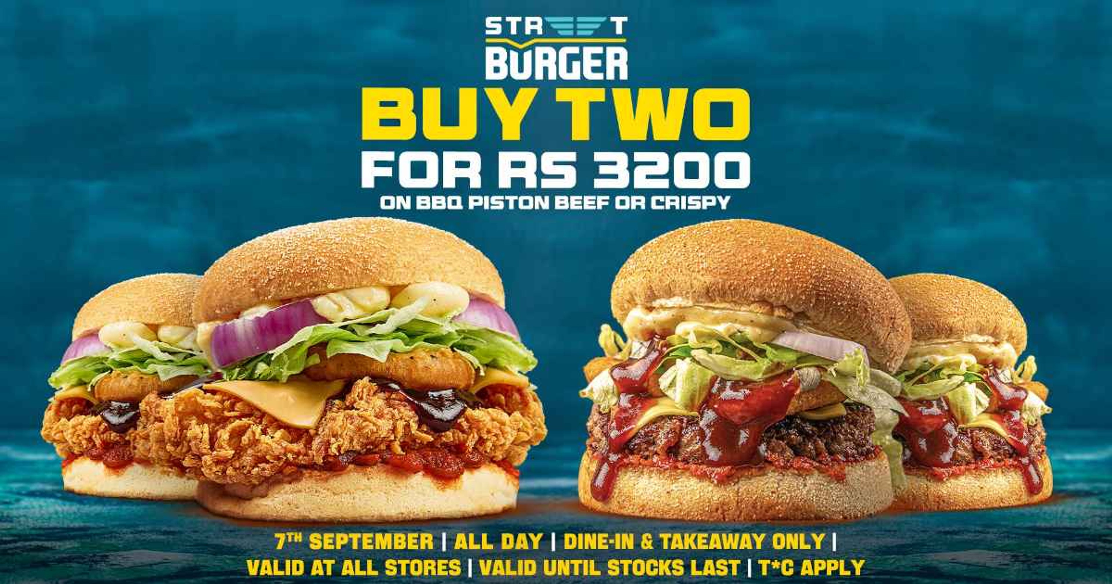 Buy 2 for 3200 on BBQ Piston Beef or Crispy